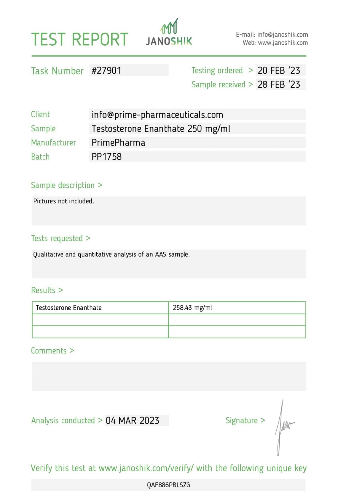 Testosterone Enanthate Prime Pharma